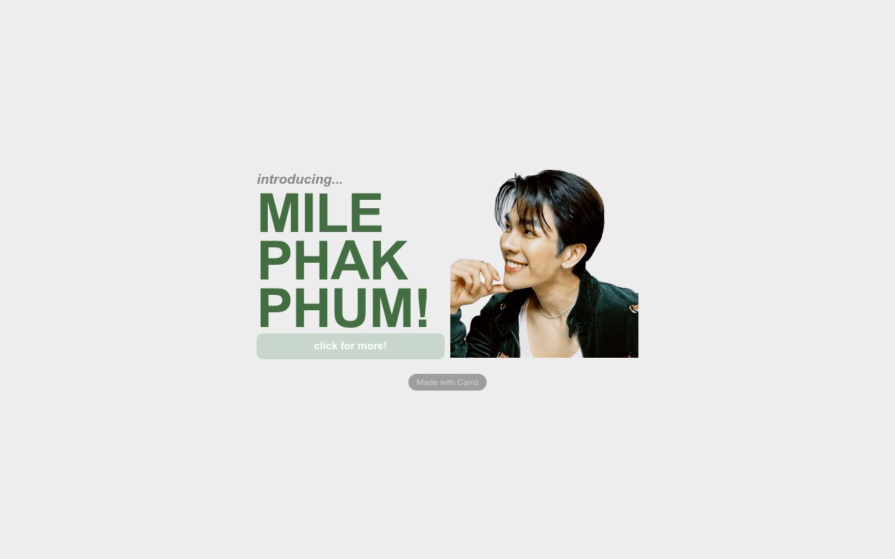 introducing mile phakphum!